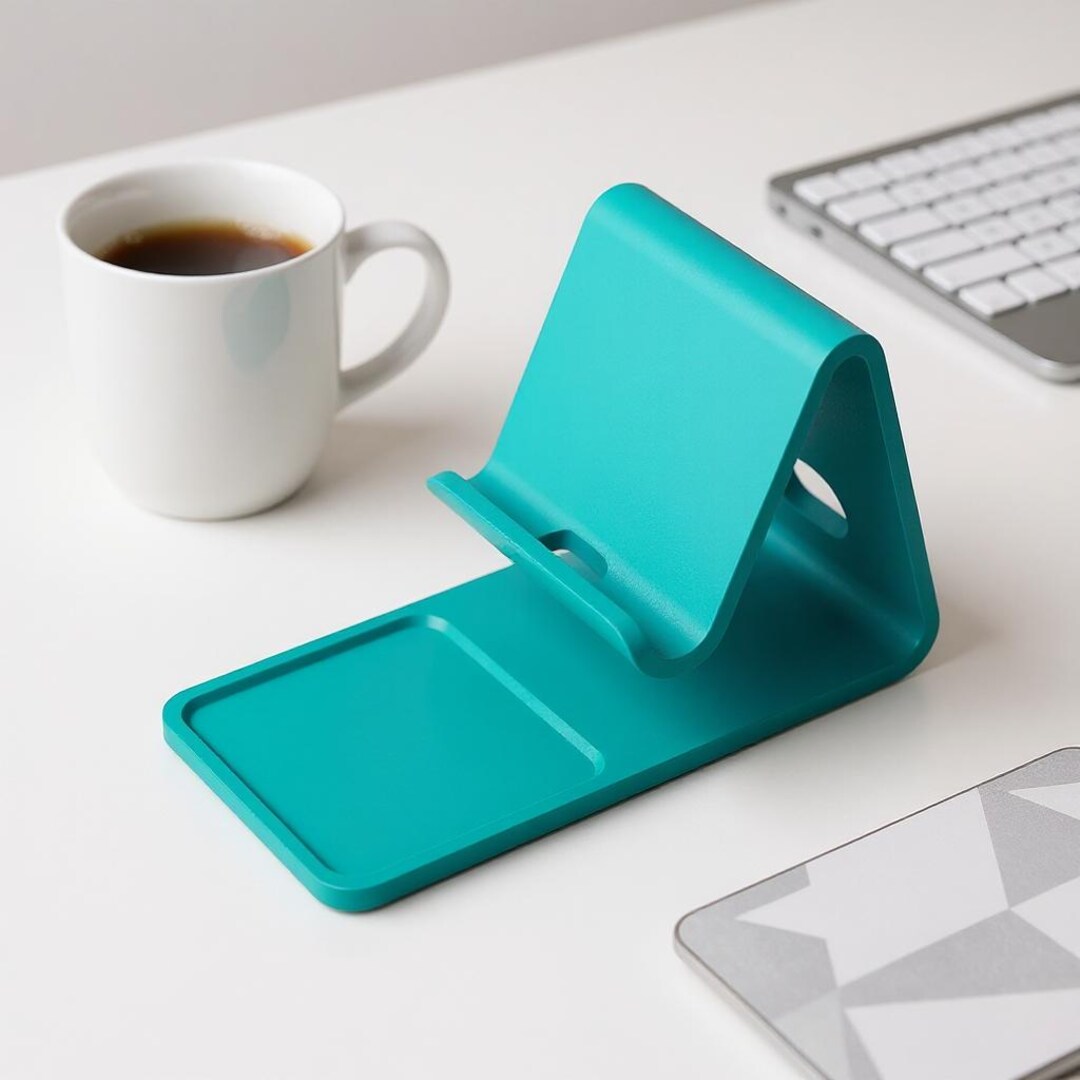 Modern Phone Stand With Tray – Minimalist Desk Organizer | Catchall ...