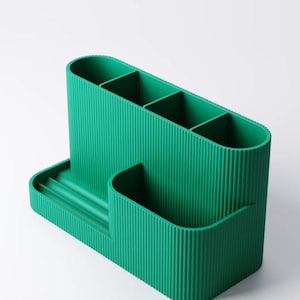 Multi-compartment Desk Caddy | Ribbed Office Organizer | Phone Stand ...