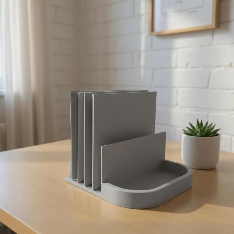 Multi-slot File Organizer & Desk Caddy With Phone Stand - Etsy