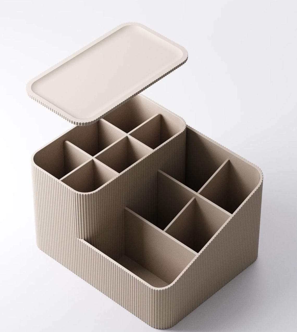 Modern Fluted X Large Desk Organizer | Multi-compartment Office Storage ...