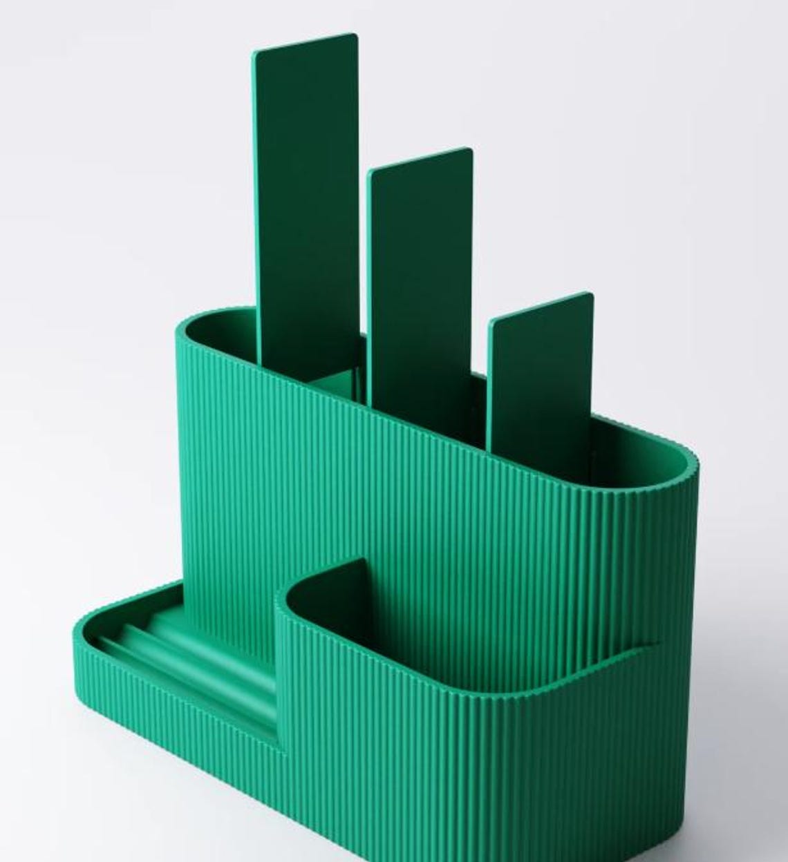 Multi-compartment Desk Caddy | Ribbed Office Organizer | Phone Stand ...