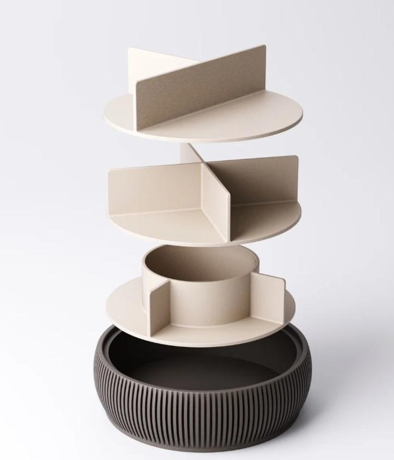 Modern Round Stackable Organizer - 3D Printed Desk Organization System ...