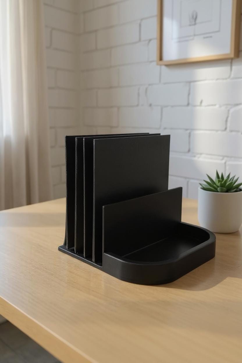 Multi-slot File Organizer & Desk Caddy With Phone Stand - Etsy