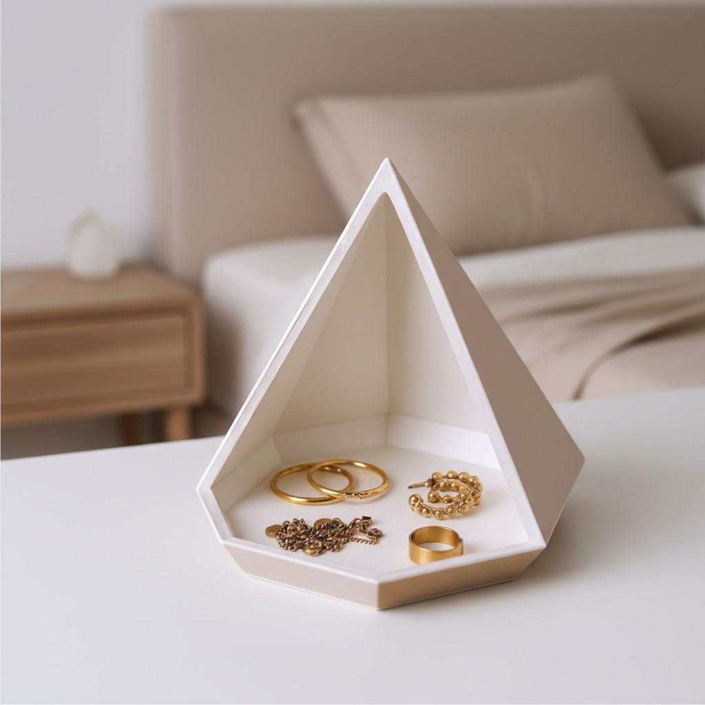Pyramidal Tray | Geometric Pyramid Organizer | Jewelry & LED Tealight ...