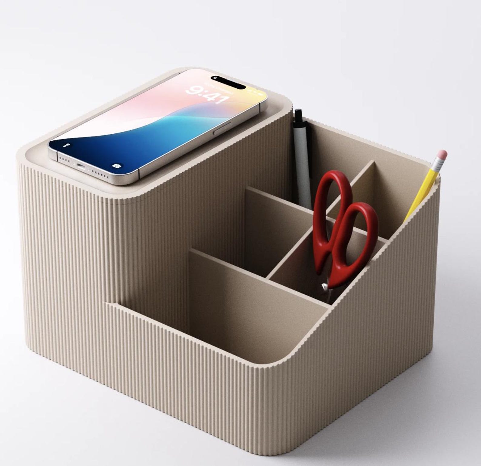 Modern Fluted X Large Desk Organizer | Multi-compartment Office Storage ...
