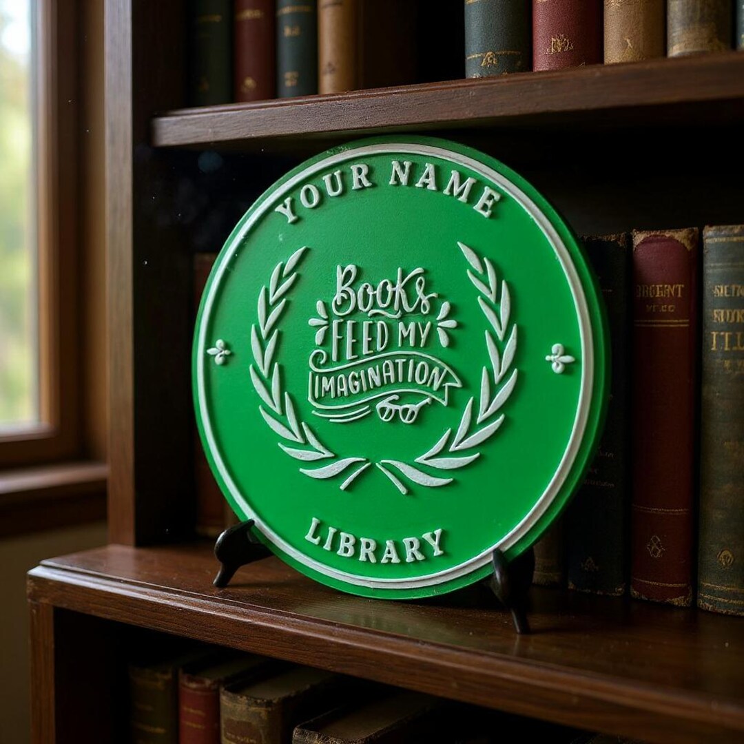 Personalized Library Sign - Custom Book Decor | Bookish Bookshelf Sign ...