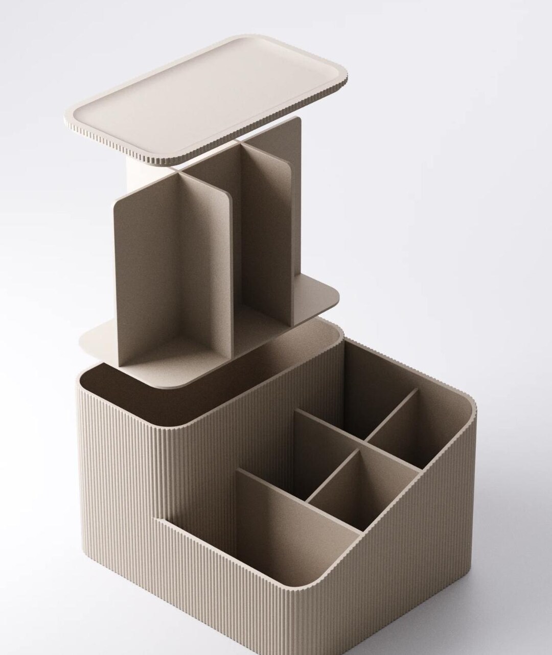 Modern Fluted X Large Desk Organizer | Multi-compartment Office Storage ...