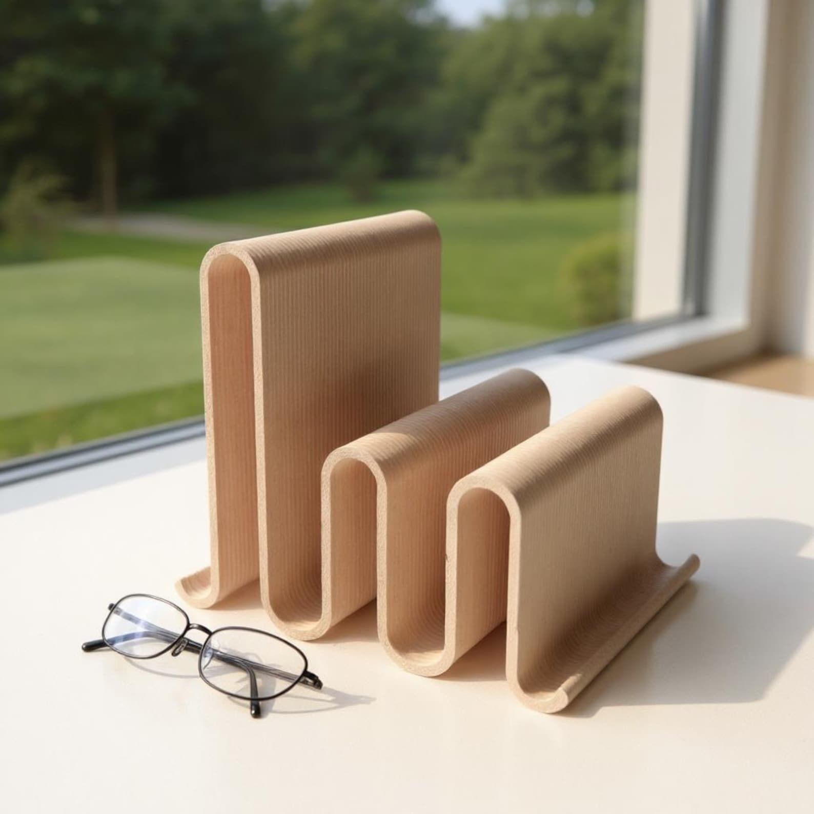 Modern Wave Desk Organizer – Accordion-style File & Notepad Holder | 3D ...