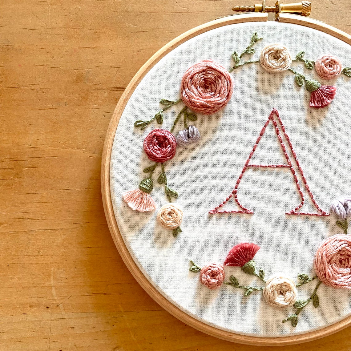 Floral Initial Hoop Embroidery Pattern Digital Download | Etsy