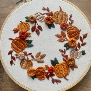 Pumpkin Season | Autumn Fall | Embroidery Hoop Art PDF Pattern ...