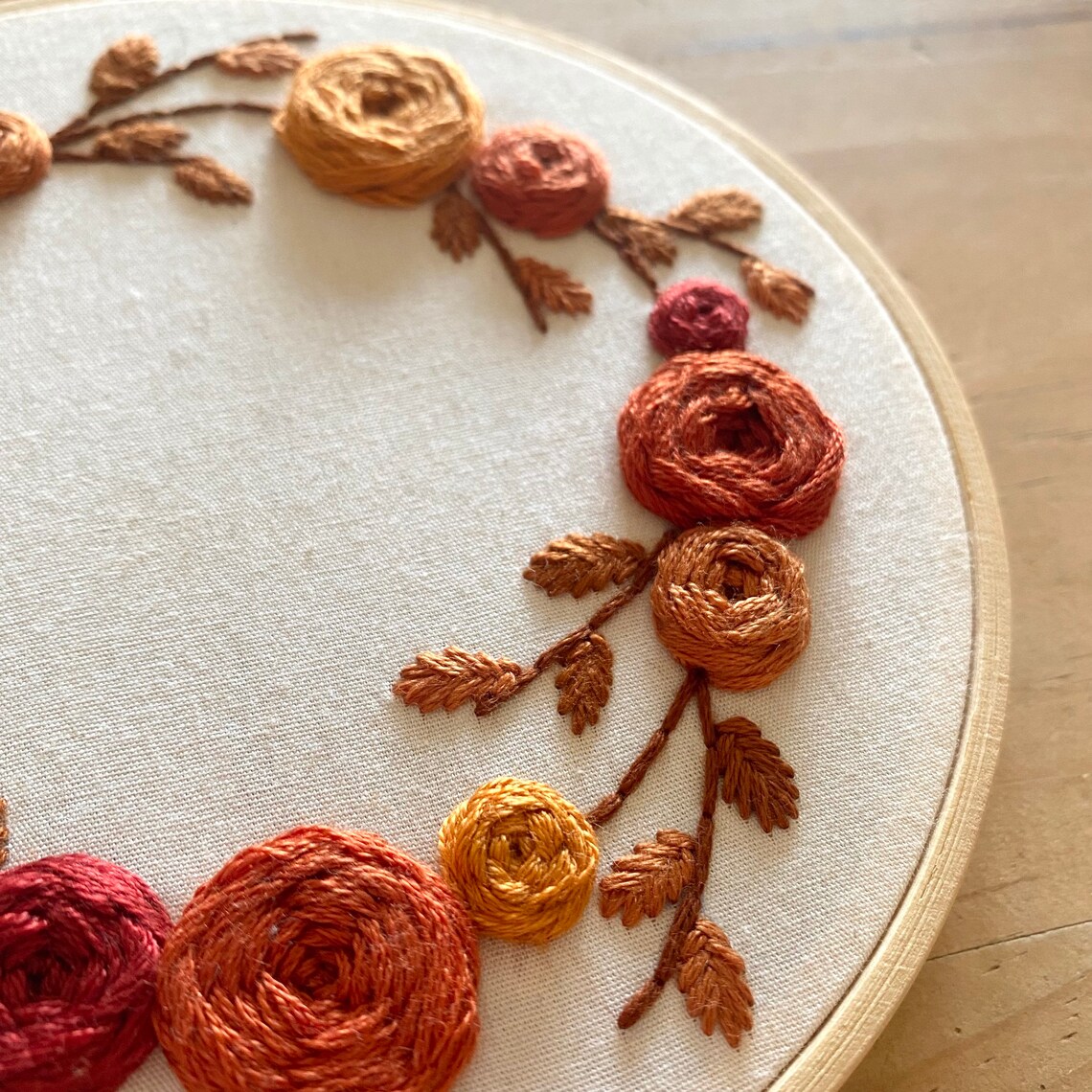 Autumn Wreath | Fall Wreath | Embroidery Hoop Art PDF Pattern | Digital ...