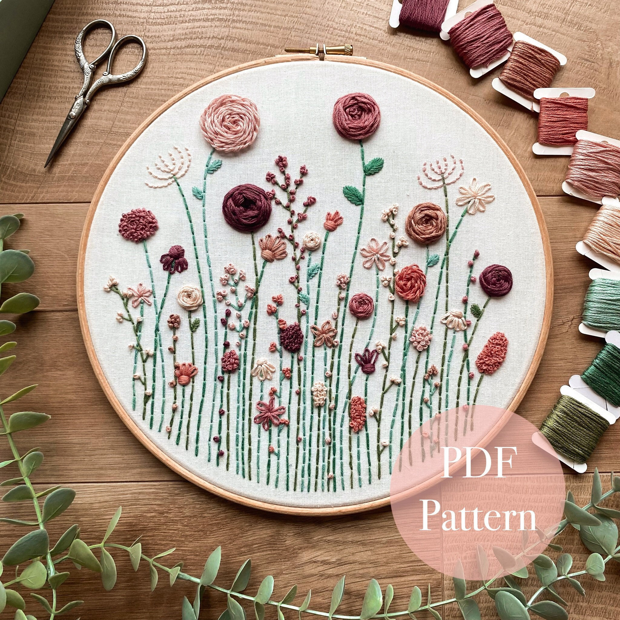 Wildflower Wilderness Floral Embroidery Pattern Embroidery - Etsy