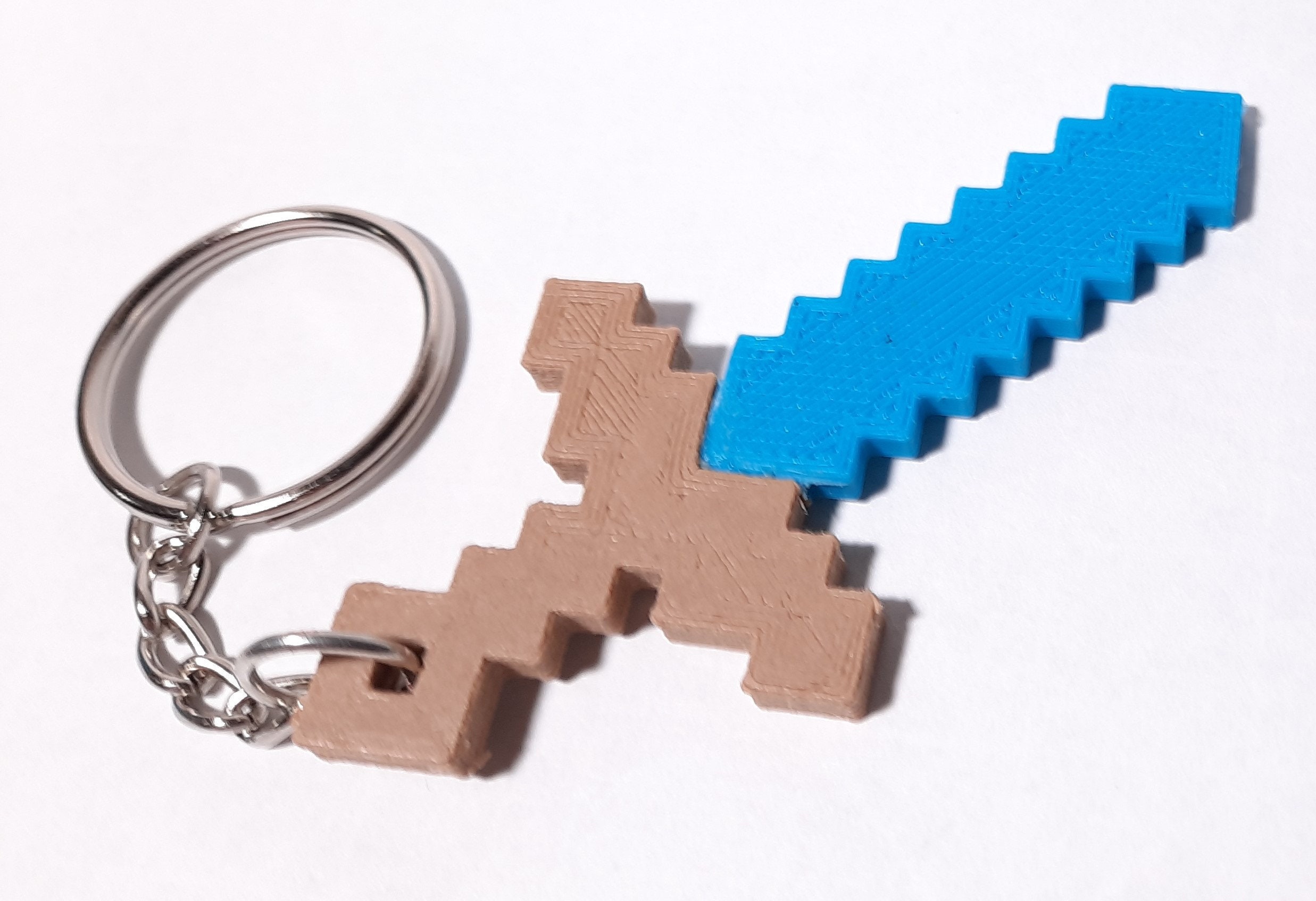 Minecraft Diamond Sword Keychain | Etsy