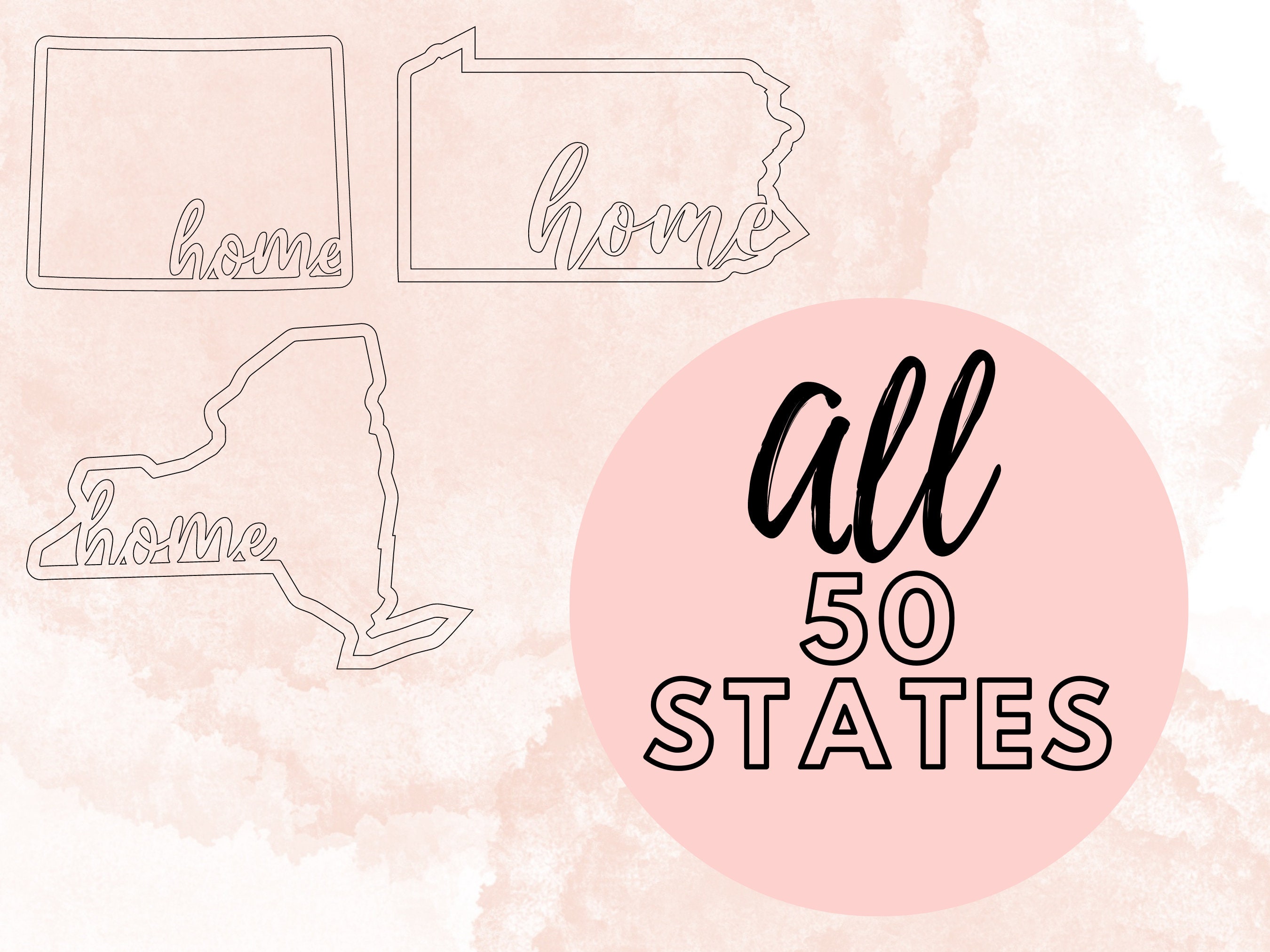 USA State SVG Bundle | All 50 States | File Only - Etsy