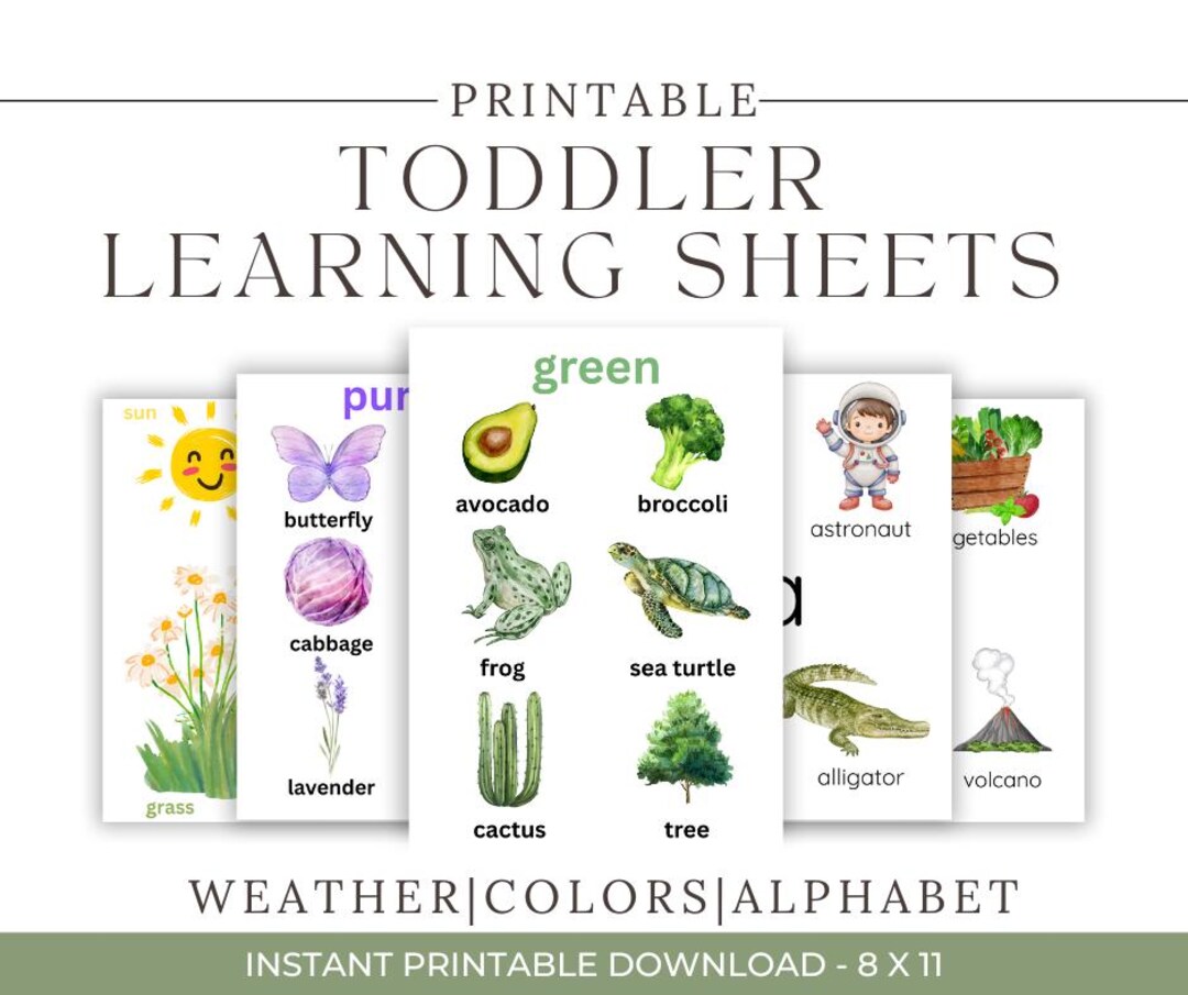 Downloadable Toddler Learning Pages - Etsy
