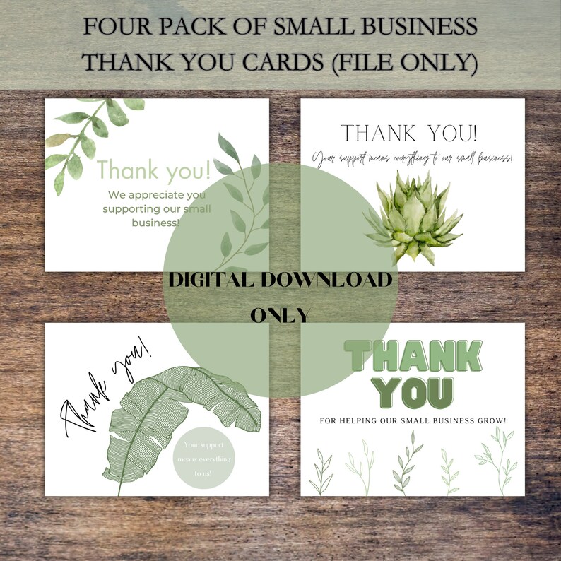 Tarjetas de agradecimiento imprimibles para pequeñas empresas - Etsy México