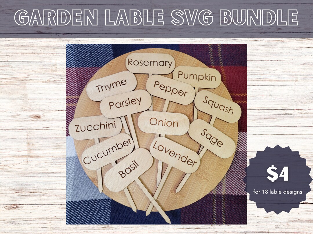 Garden Label SVG Bundle | 18 Labels - Etsy