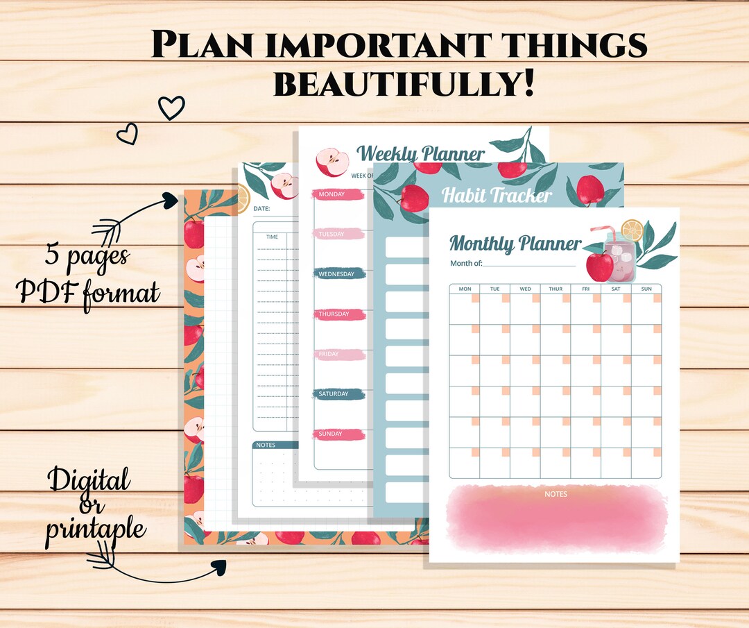 Daily Planner Apple,weekly Planner, Monthly Planner,habit Tracker ...