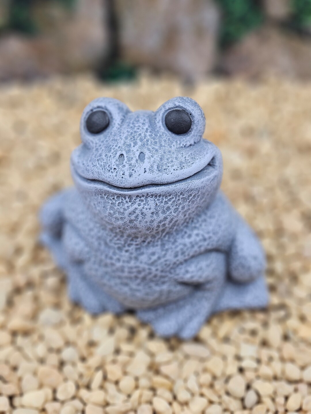 Frog Statue, Frog Garden Statue, Handmade Concrete Frog Statue, Happy ...