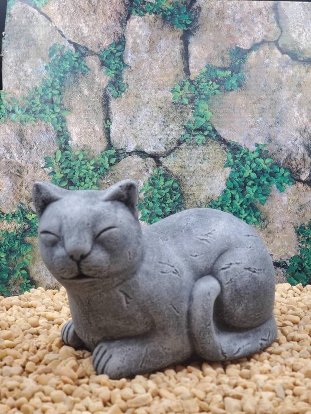 Cat Statue, Concrete Cat Folk Art Cat Decor, Concrete Cat Statue ...
