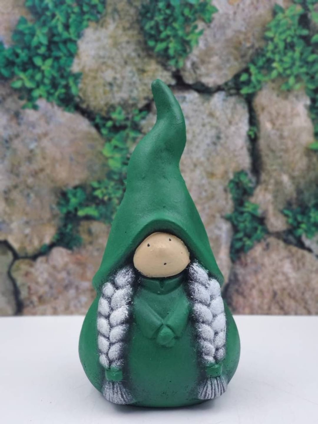 Elf Gnome, Girl Garden Gnome Statue, Handmade Concrete Garden Gnome ...