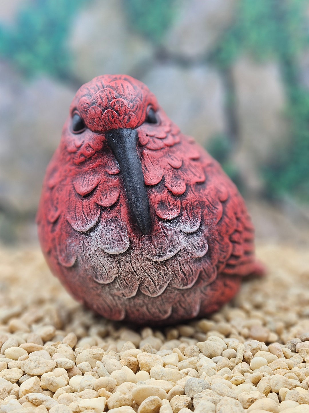 Chubby Hummingbird Concrete Statue, Handmade Hummingbird Statue, Bird ...