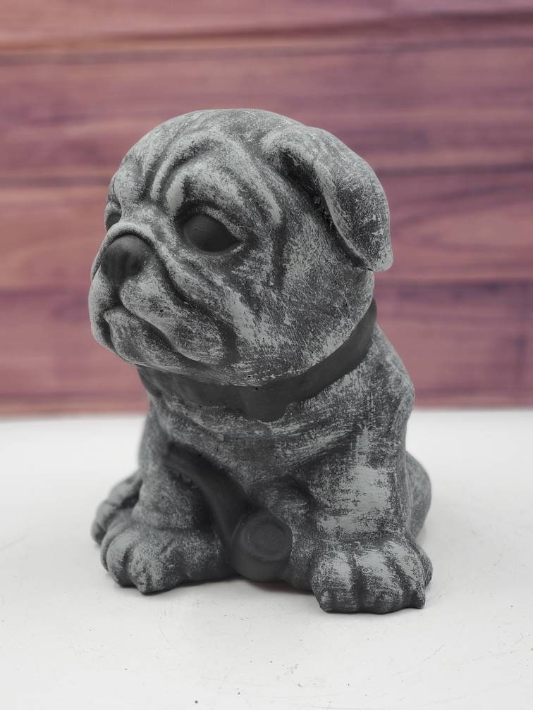 English Bulldog Statue Concrete Bulldog Decor Bulldog With - Etsy