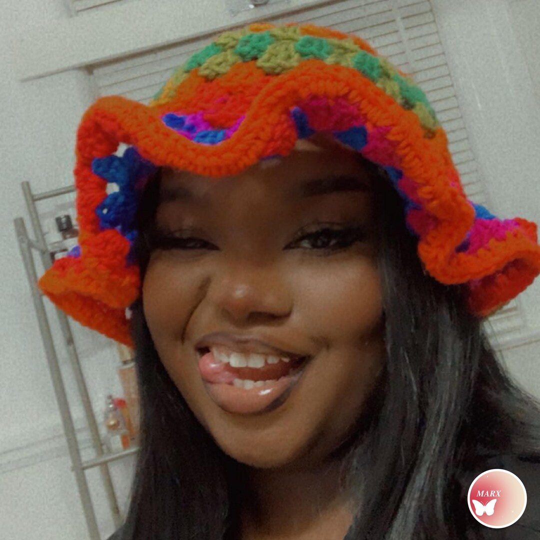 Viral Crochet Hat – Colorful Ruffle Bucket Hat, Handmade & One-of-a ...