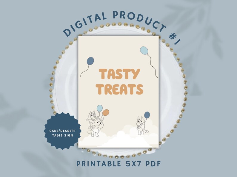 Bluey Birthday Table Signs Printable 5x7 PDF Instant Download ...