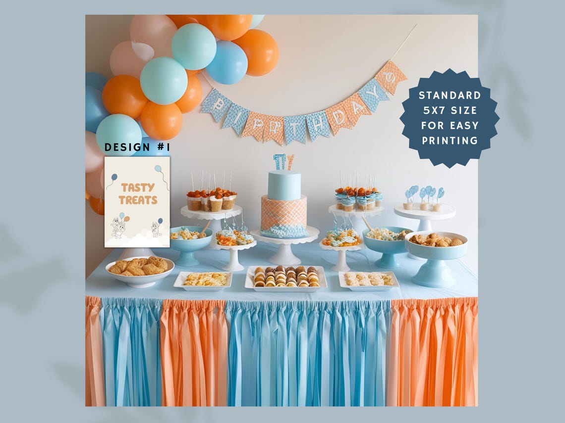 Bluey Birthday Table Signs Printable 5x7 PDF Instant Download ...