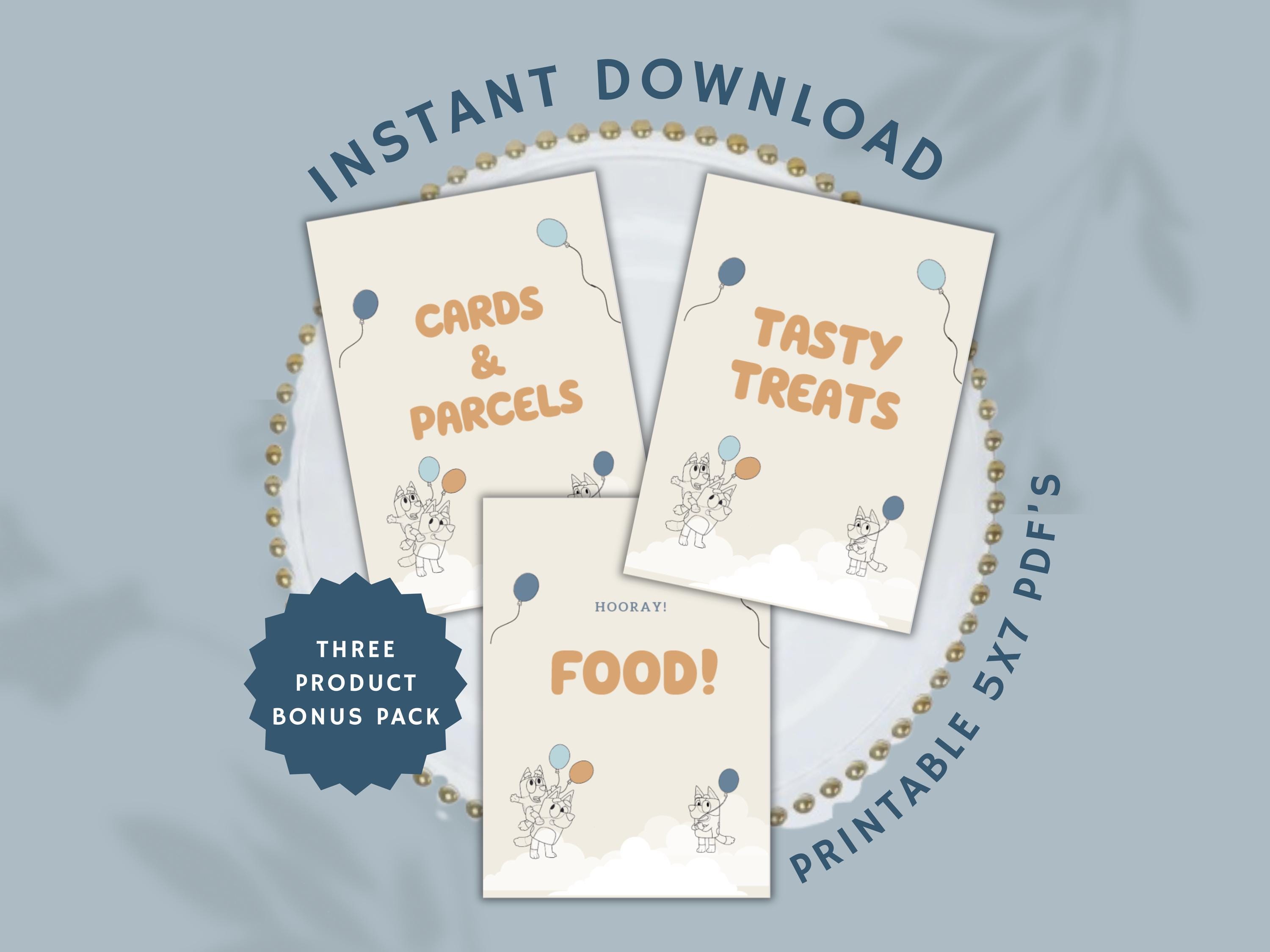 Bluey Birthday Table Signs Printable 5x7 PDF Instant Download ...