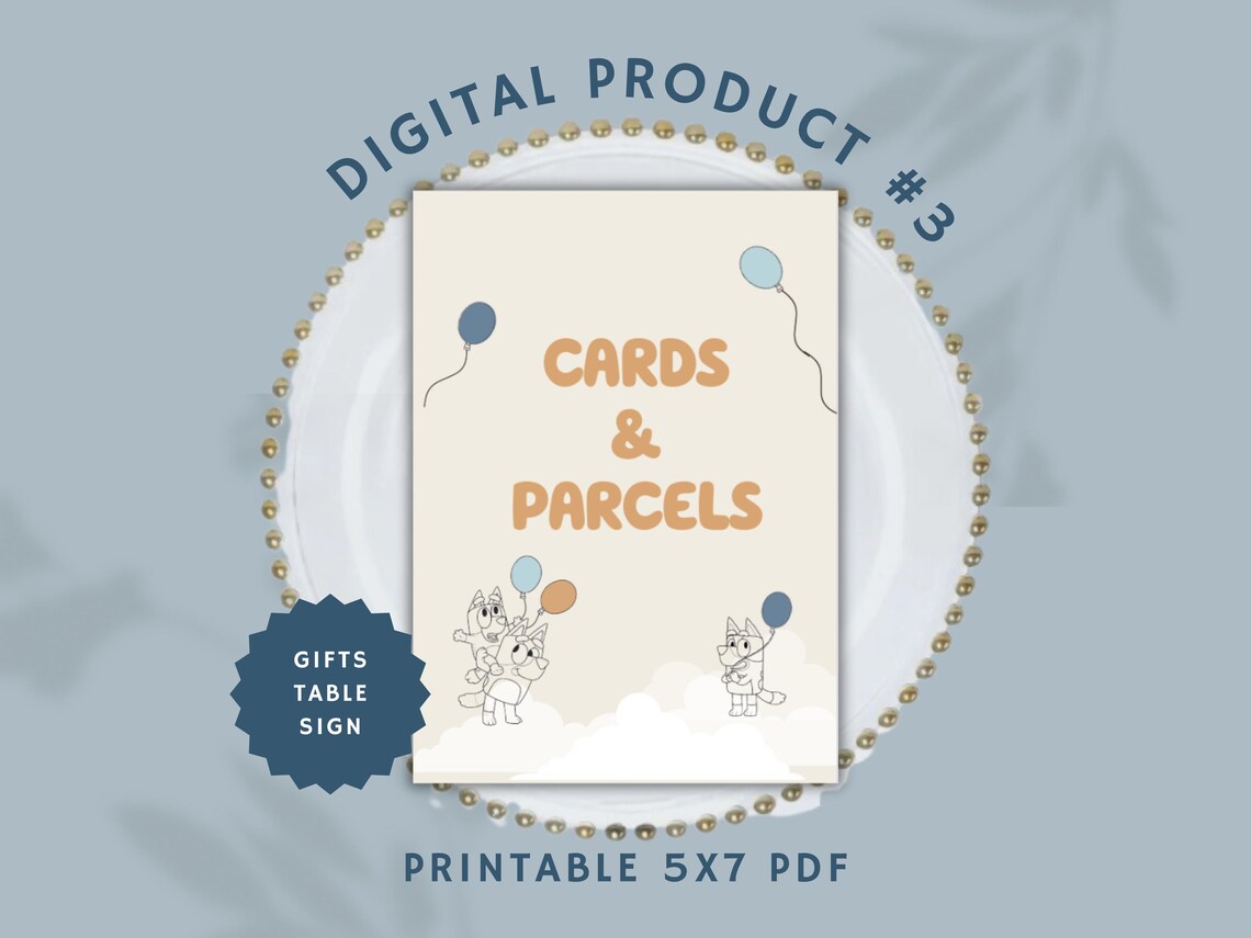 Bluey Birthday Table Signs Printable 5x7 PDF Instant Download ...