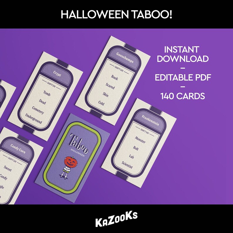 Halloween Taboo Game | Printable Instant Download PDF - Etsy Australia