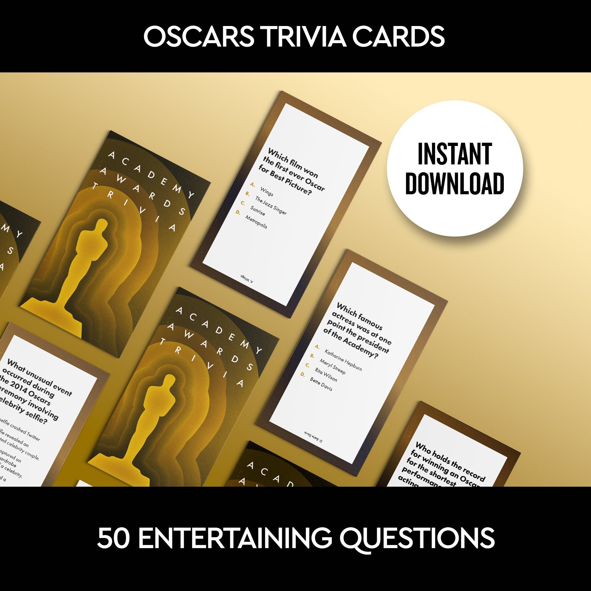 2024 Oscars Trivia Printable Instant Download PDF - Etsy