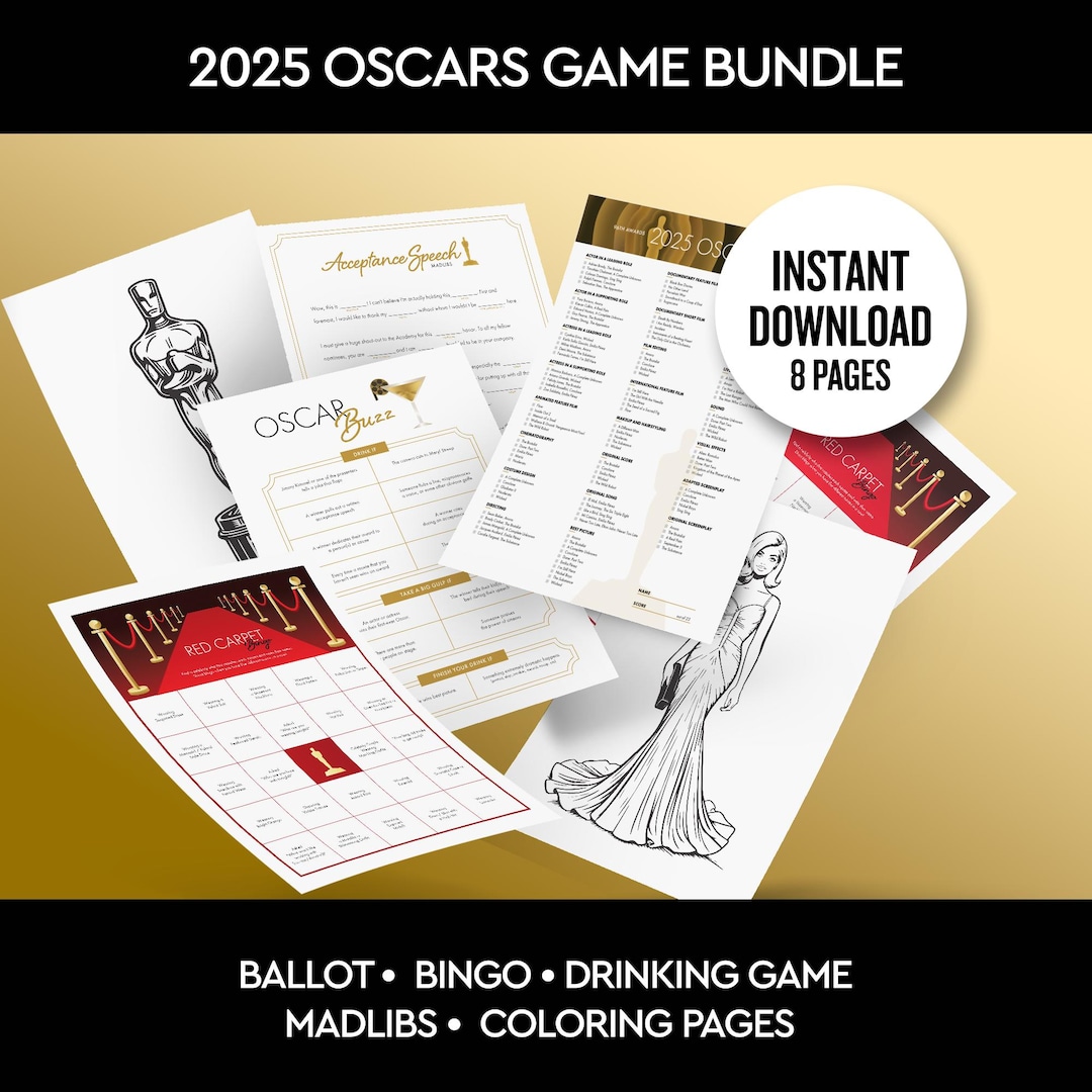 2025 Oscars Game Bundle | Ballot, Bingo and More Printable Instant ...