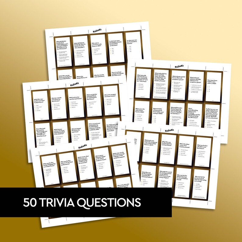 2024 Oscars Trivia Printable Instant Download PDF - Etsy
