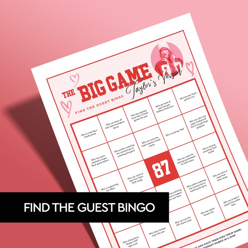 Taylor Swift Super Bowl 2024 Party Game Bundle Drinking Game, Bingo ...