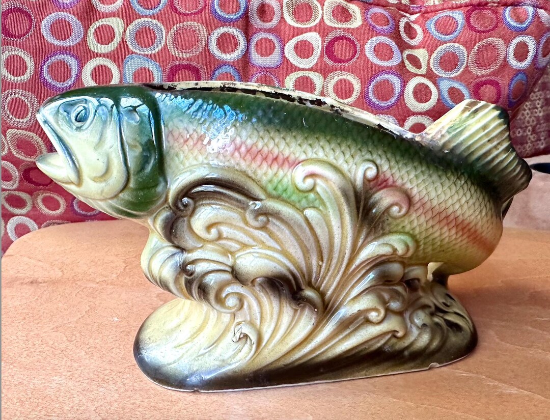 Vintage Ardco Glazed Ceramic Rainbow Trout Planter - Etsy