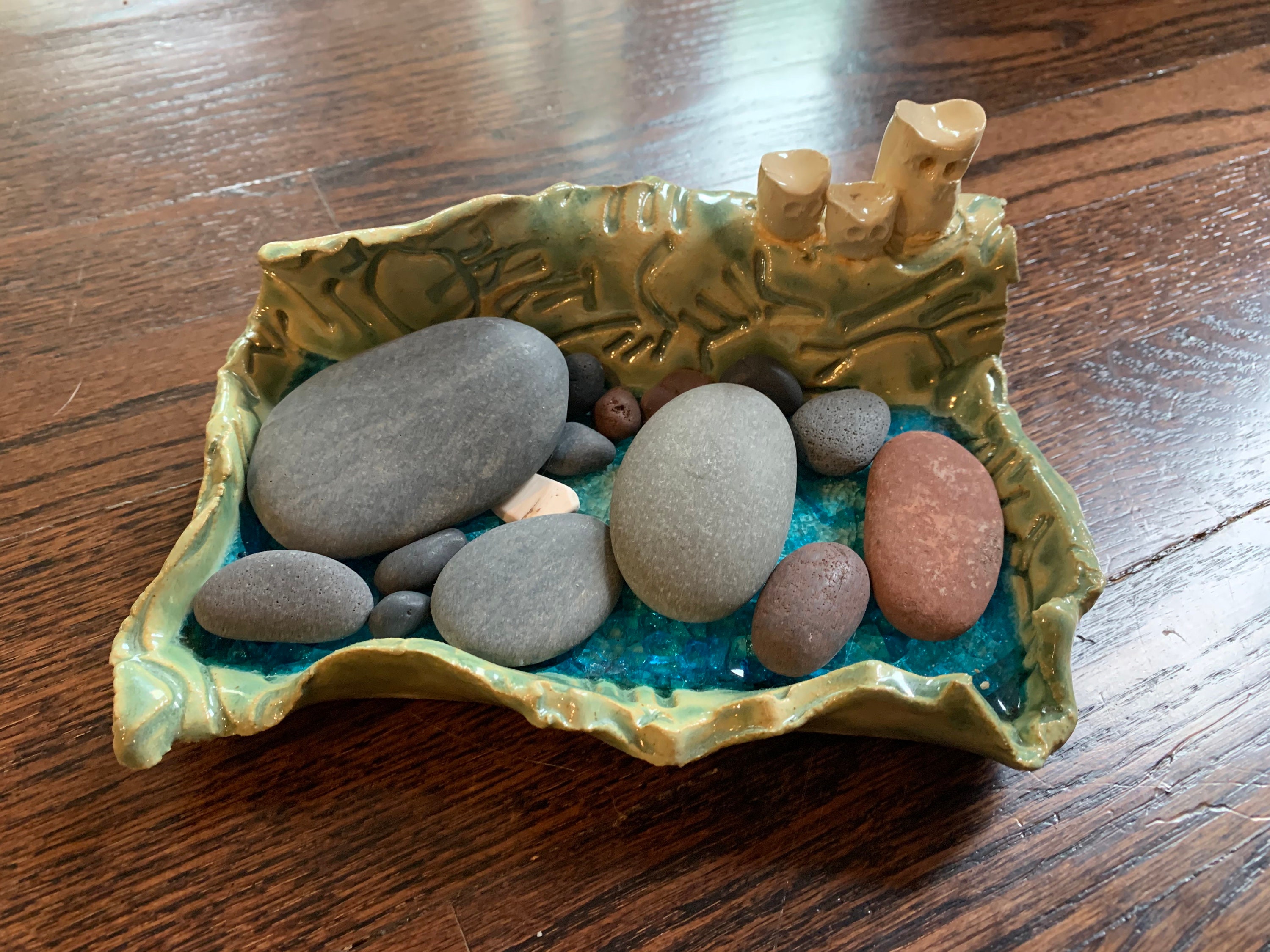 Adorable Owl Tray With Blue Glass - Etsy