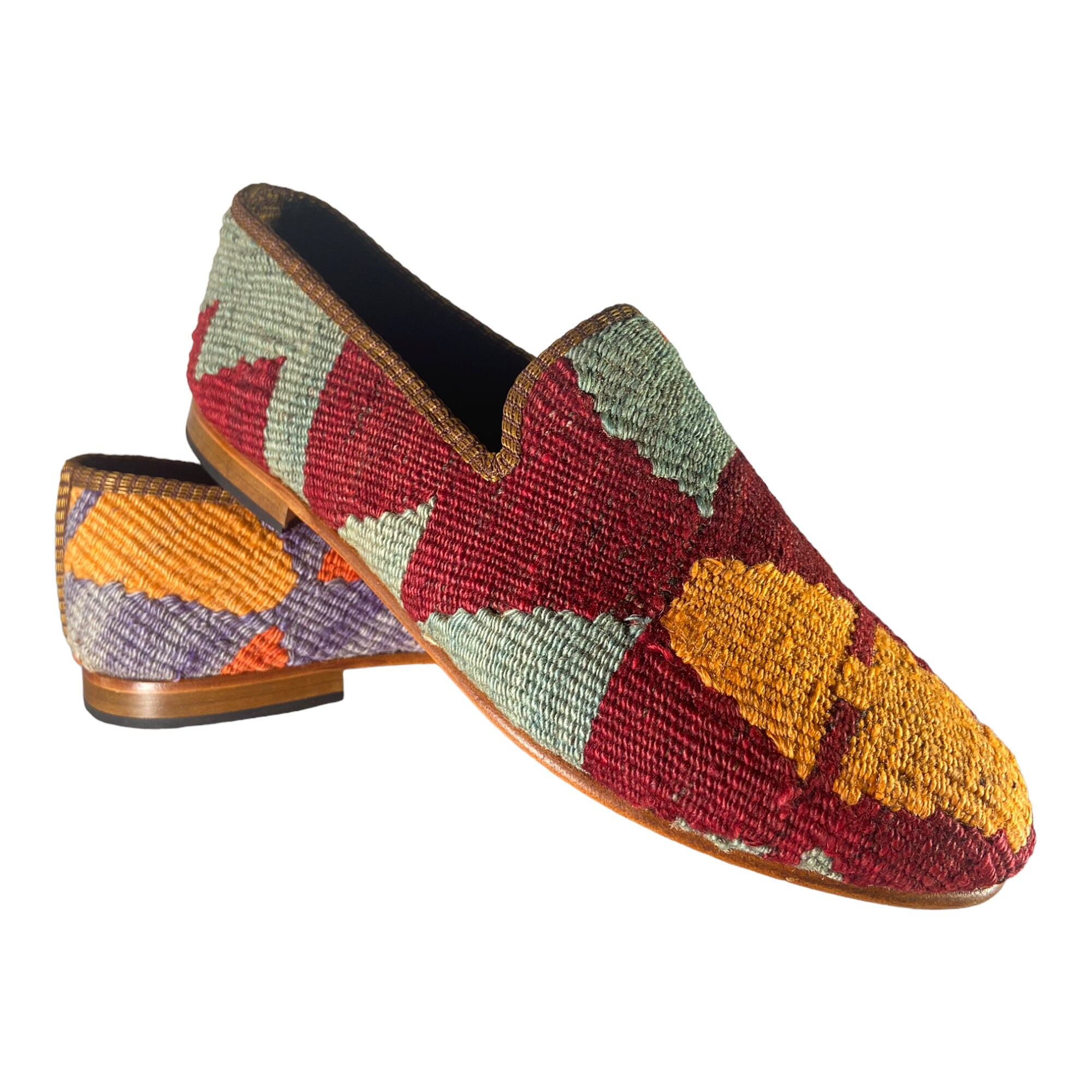 Kilim Shoes, Carpet Shoes, Vintage Shoes, Kilim Loafers, Leather Sole ...