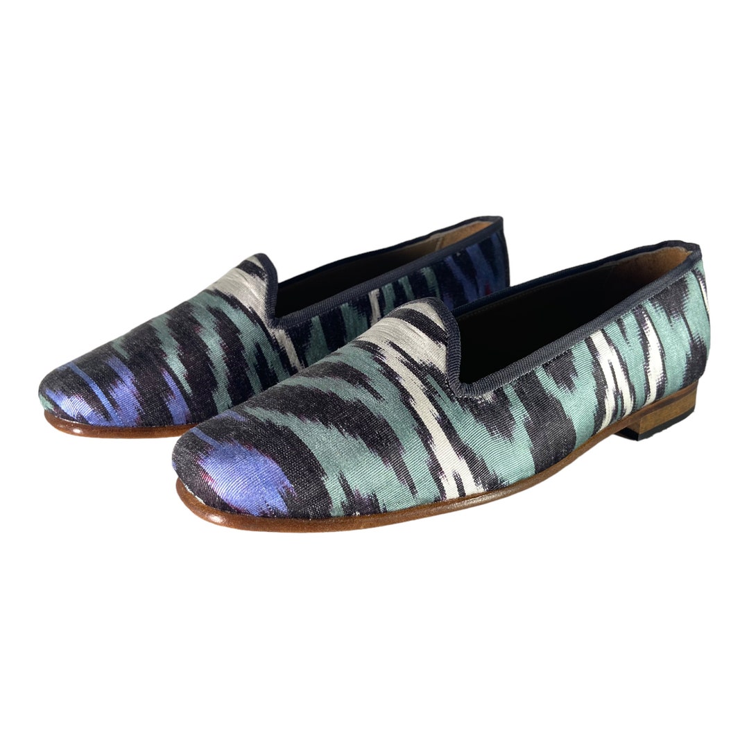 Ikat Shoes, Women Silk Shoes, Silk Shoes, Unique Shoes, Women Leather ...