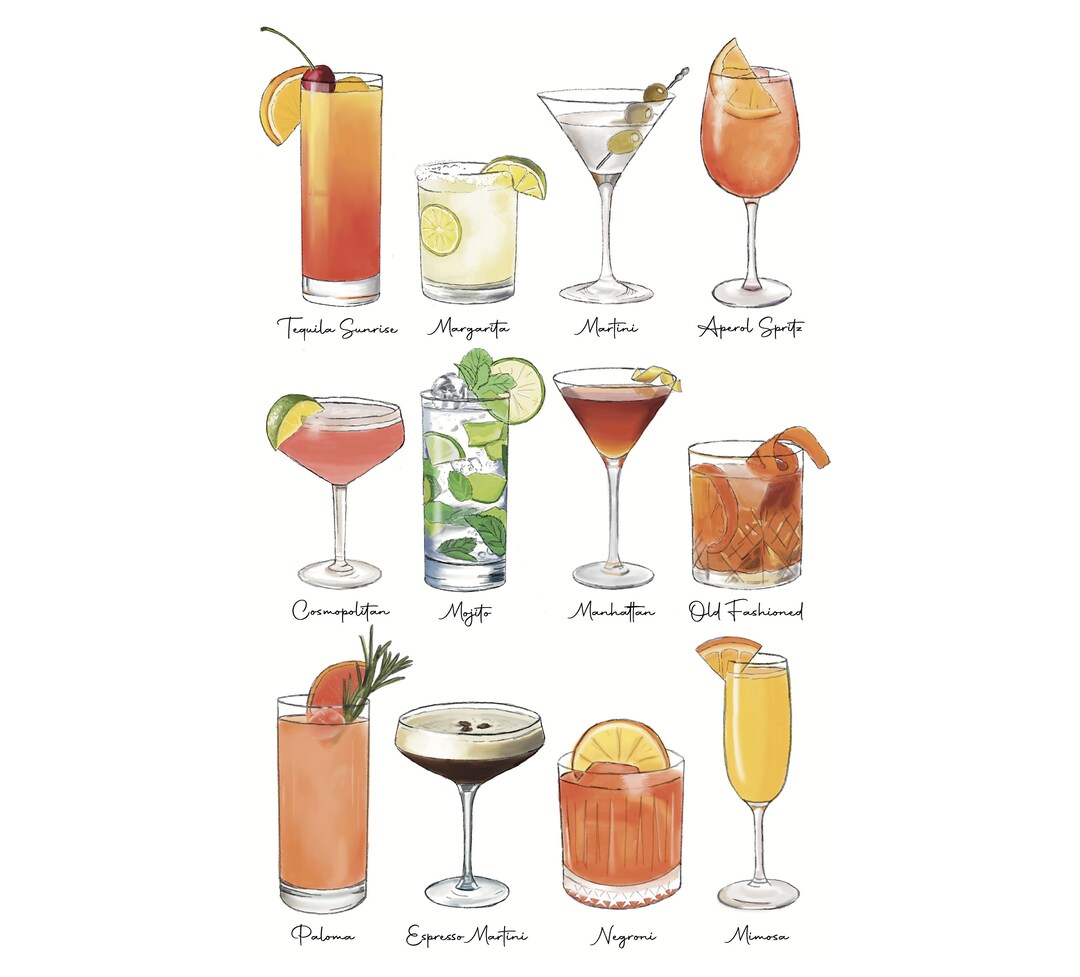 Cocktail Print - Digital Download - Etsy