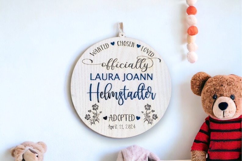 Adoption Custom Announcement Keepsake Sign Personalized Diy Officially ...