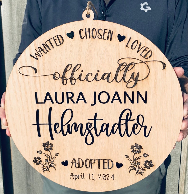 Adoption Custom Announcement Keepsake Sign Personalized Diy Officially ...