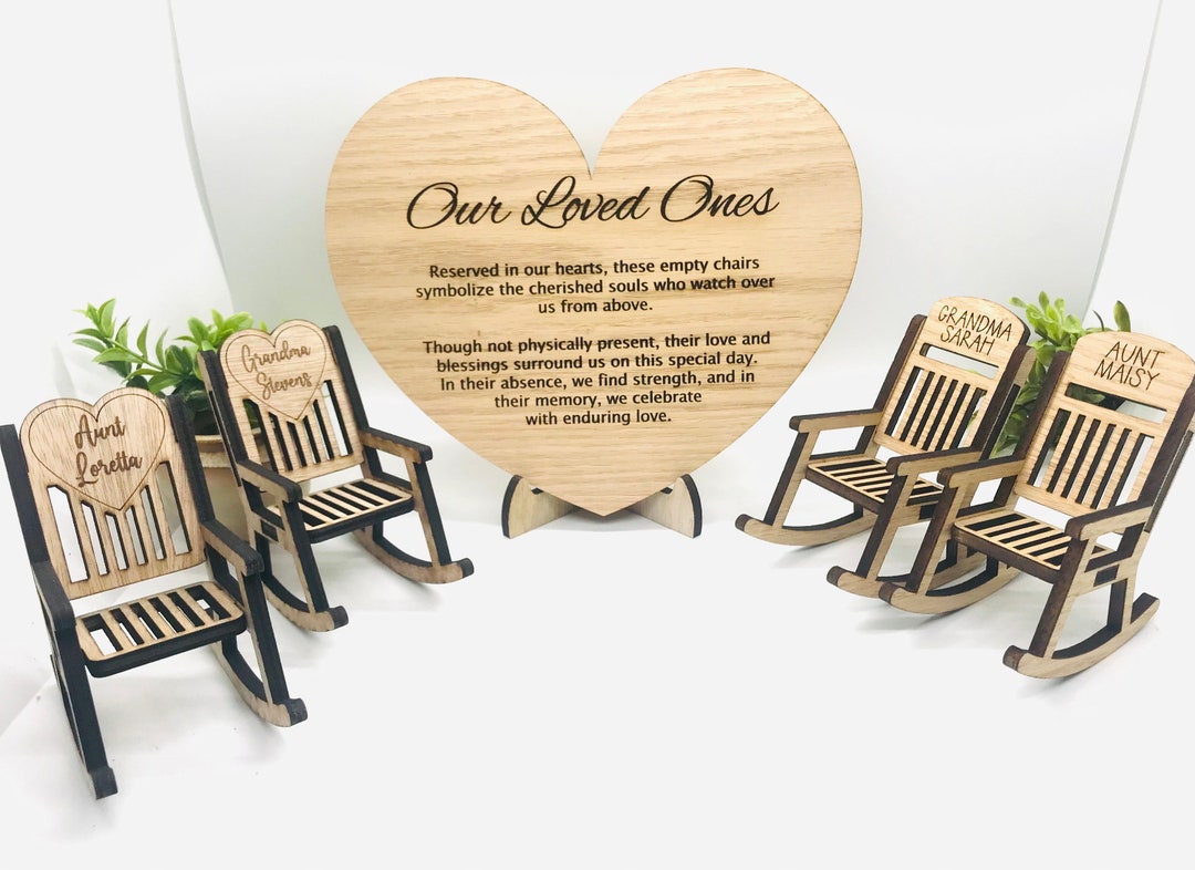 Personalized Memorial Rocking Chair Set: Laser-cut Bereavement Gift - Etsy