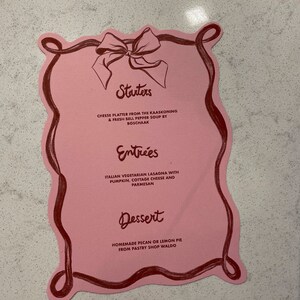 Aesthetic Editable Menu Template for Hosting Dinner Parties - Etsy