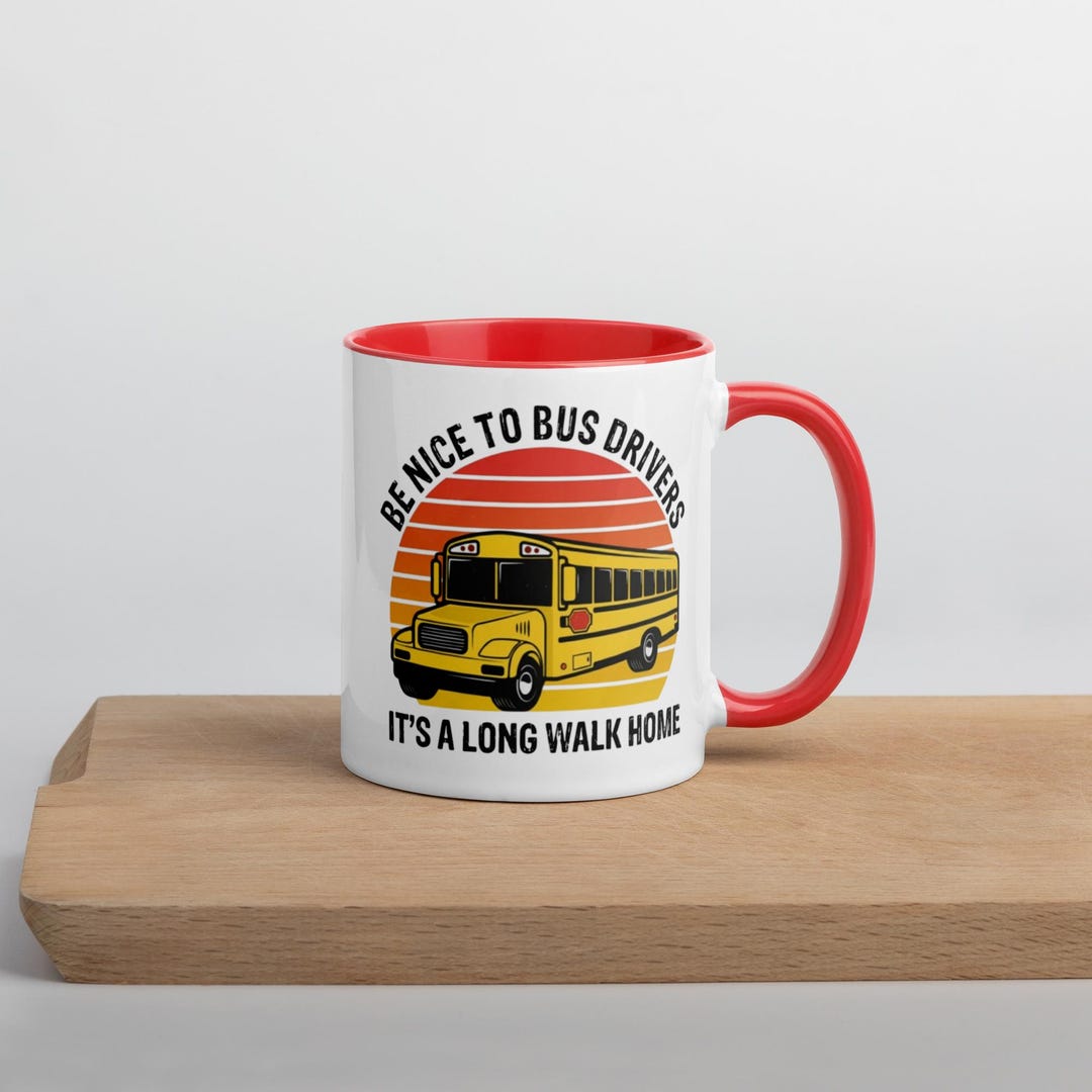Funny Bus Driver Coffee Mug: Retro-style, "be Nice" Slogan - Etsy