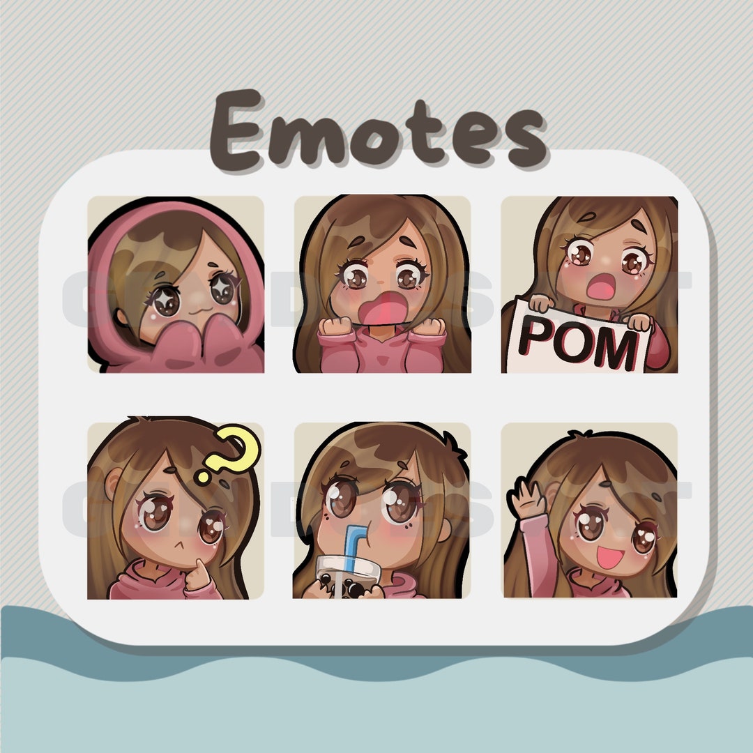 6 Cute Custom Twitch Discord Youtube Emotes Etsy