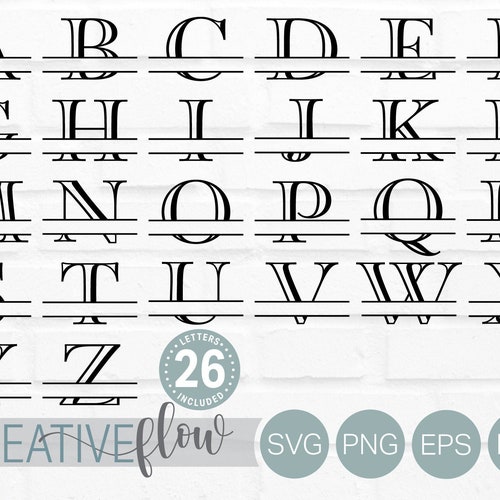 Split Monogram Svg Letter Alphabet Initial Font Monogram - Etsy