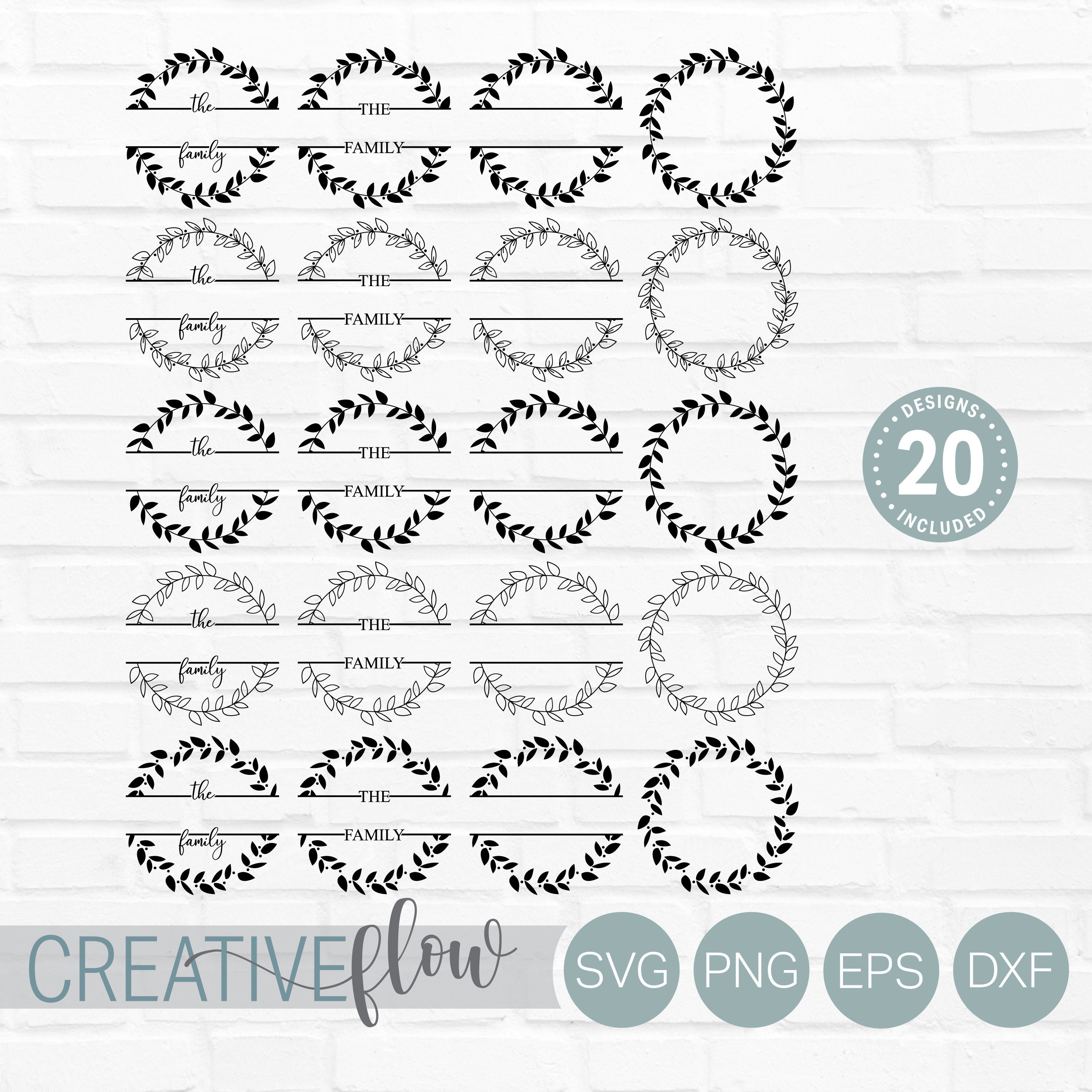 Split Monogram Svg Bundle Last Name Svg Farmhouse Sign - Etsy